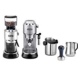 De'Longhi DE'LONGHI Espressomaschine »ECKG6821.M« Barista Bundle inkl. Tamper, Milchkännchen und Knock-Box silberfarben
