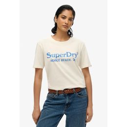 Superdry Kurzarmshirt »VENUE METALLIC RELAXED TEE« New Chalk White M M Cooles Shirt von Superdry
