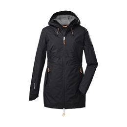 Killtec Outdoorjacke »KOS 54 WMN JCKT« Wasserdichte, atmungsaktive Damenjacke mit verstellbarer Taille anthra 38 38 Damen Funktionsjacke mit Kapuze