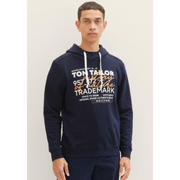 Tom Tailor Kapuzensweatshirt mit lässigem Frontprint + Stickerei sky captain blue XXL XXL Kapuzensweatshirt mit Frontprint von Tom Tailor