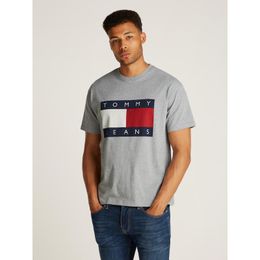 Tommy Jeans T-Shirt »TJM RLX MELANGE BIG FLAG TEE« mit großem Logo Grey L L Meliertes T-Shirt von Tommy Jeans