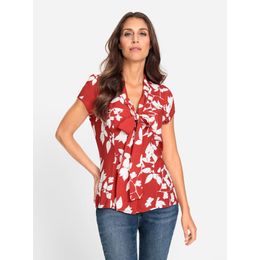 Heine Bluse Damen Gr&ouml;&szlig;e M/L blutrot / wei&szlig;