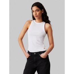 Calvin Klein Jeans Ripptanktop &raquo;WOVEN LABEL TANK TOP&laquo; mit Logoaptch Bright White S (36) S (36) Top von Calvin Klein Jeans Womanswear