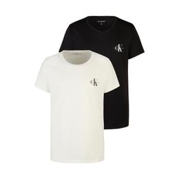 Calvin Klein Jeans Plus T-Shirt »PLUS MONOLOGO TWO PACK« in Großen Größen mit Logodruck Ivory / Ck Black 6XL (52) 6XL (52) Perfekt für den Sommer:...