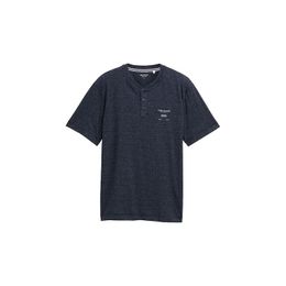 Tom Tailor Henleyshirt mit Logo-Label navy multicolor nep 3XL 3XL Shirt von Tom Tailor