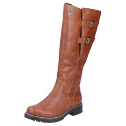Rieker Winterstiefel, Langschaftstiefel, Blockabsatz, wasserabweisende TEX-Membran cognac 40 40 Winterstiefel mit verstellbaren Schnallen f&uuml;r...