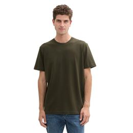 Tom Tailor T-Shirt mit Pique Struktur dark rosin green L L Rundhalsshirt von Tom Tailor
