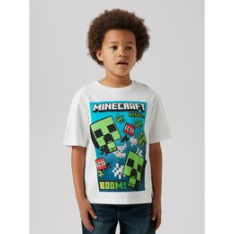 name it T-Shirt »NKMMUS für Jungen mit Minecraft-Print und elastischem Bund« regular fit, Jersey, Rundhals, Print Cloud Dancer (blank) 134 (140)...