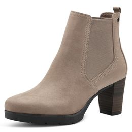 Tamaris Stiefelette mit Stretcheinsatz taupe 41 41 Klassische Stiefelette im Chelsea-Look, vegane Verarbeitung