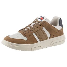 Tommy Jeans Sneaker »THE BROOKLYN MIX MAT.«, Freizeitschuh, Halbschuh, Schnürschuh mit seitlichem Logo braun-natur-dunkelblau 46 46 Cooler Sneaker...