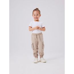 name it Jungen Jogginghose &raquo;NMNOLI f&uuml;r Unisex mit elastischem Bund und schlichtem Look&laquo; regular fit, uni, elastischer Bund beige 104, N-Gr