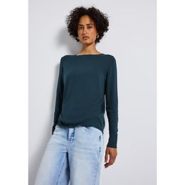 Street One Strickpullover mit U-Boot-Ausschnitt tide blue 46 46 Basic Pullover von Street One