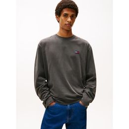 Tommy Jeans Langarmshirt &raquo;Classic Relaxed Fit&laquo; Rundhals, Jersey, gro&szlig;es Logo am &Auml;rmel Washed Black S S Longsleeve von Tommy Jeans