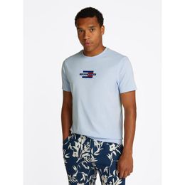 Tommy Hilfiger Kurzarmshirt »FLAG BOX TEE« Mit Rundhalsausschnitt Breezy Blue XXL XXL T-Shirt von Tommy Hilfiger Menswear