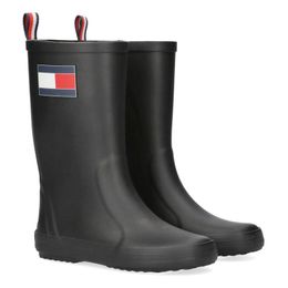 Tommy Hilfiger Gummistiefel, Regenstiefel, Matschstiefel mit Logo schwarz 31 31 Gummistiefel von Tommy Hilfiger mit Logoflag
