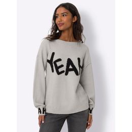 Heine Pullover Damen Gr&ouml;&szlig;e XL/XXL hellgrau / schwarz