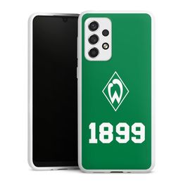 DeinDesign Galaxy A33 5G Handy Silikon H&uuml;lle Case wei&szlig; Handyh&uuml;lle Statement Official Licensed Product Sv Werder Bremen Silikon Case