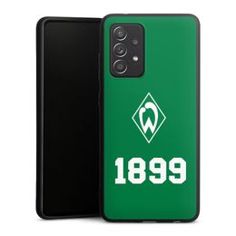 DeinDesign Galaxy A52s 5G Handy Premium Silikon H&uuml;lle Handyh&uuml;lle schwarz Case Statement Official Licensed Product Sv Werder Bremen Silikon Premium Case