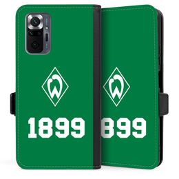 DeinDesign Xiaomi Redmi Note 10 Pro Handy Klapph&uuml;lle Handyh&uuml;lle aus Kunst Leder schwarz Flip Case Sv Werder Bremen Official Licensed Product Statement Sideflip 