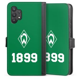 DeinDesign Galaxy A32 4G Handy Klapph&uuml;lle Handyh&uuml;lle aus Kunst Leder schwarz Flip Case Sv Werder Bremen Official Licensed Product Statement Sideflip mit Lasche