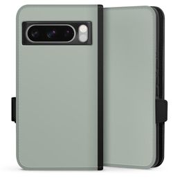 DeinDesign Google Pixel 8 Pro Handy Klapph&uuml;lle Handyh&uuml;lle aus Kunst Leder schwarz Flip Case Colour Unicoloured Green Sideflip mit Lasche