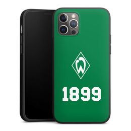 DeinDesign iPhone 12 Pro Handy Premium Silikon H&uuml;lle Handyh&uuml;lle schwarz Case Statement Official Licensed Product Sv Werder Bremen Silikon Premium Case