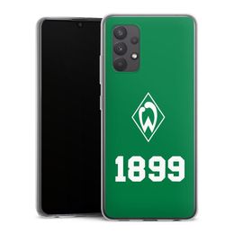 DeinDesign Galaxy A32 4G Handy Silikon H&uuml;lle Case transparent Handyh&uuml;lle Sv Werder Bremen Official Licensed Product Statement Silikon Case