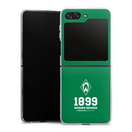 DeinDesign Galaxy Z Flip 5 Handy Hard Case Schutzh&uuml;lle transparent Smartphone Handy H&uuml;lle Statement Official Licensed Product Sv Werder Bremen Hard Case
