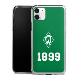DeinDesign iPhone 11 Handy Slim Case Silikon Handyh&uuml;lle transparent H&uuml;lle extra d&uuml;nn Sv Werder Bremen Official Licensed Product Statement Silikon Slim Case