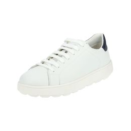 Sneaker Geox "Geox Sneaker Leder/Synthetik", Damen, Gr. 36, weiß (weiß, navy), Leder, Synthetik, Casual, Schuhe