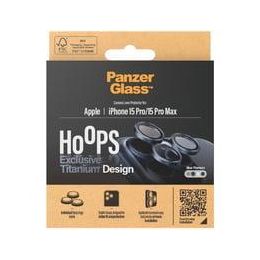 PanzerGlass Hoops Titanium Kameraschutz, Schutzfolie blau, iPhone 15 Pro / 15 Max
