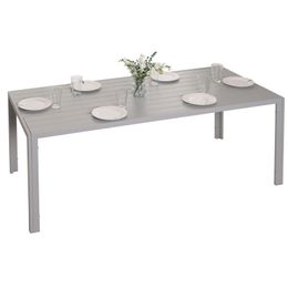 Alu-Esstisch MCW-N40, Tisch Bistrotisch Gartentisch Balkontisch, wetterfest 180x80cm ~ hellgrau