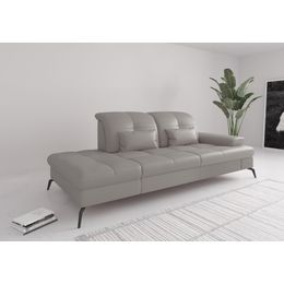 Sit & More Recamiere SIT & MORE "Amica, inkl. Sitztiefenverstellung und Armteilverstellung", grau (light grau), B:231cm H:90cm T:122cm, Sofas, Recamiere, wahlweise mit Kopfteilverstellung und Stauraum