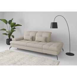 Sit & More Recamiere SIT & MORE "Amica, inkl. Sitztiefenverstellung und Armteilverstellung", beige (creme), B:231cm H:90cm T:122cm, 95% Polyester, 5% Polyamid, Sofas, Recamiere, wahlweise mit Kopfteilverstellung und Stauraum