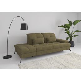 Sit & More Recamiere SIT & MORE "Amica, inkl. Sitztiefenverstellung und Armteilverstellung", gr&uuml;n (olive), B:231cm H:90cm T:122cm, 100% Polyester, Sofas, Recamiere, wahlweise mit Kopfteilverstellung und Stauraum