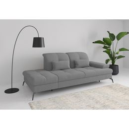 Sit & More Recamiere SIT & MORE "Amica, inkl. Sitztiefenverstellung und Armteilverstellung", grau, B:231cm H:90cm T:122cm, 100% Polyester, Sofas, Recamiere, wahlweise mit Kopfteilverstellung und Stauraum