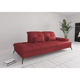 Sit & More Recamiere SIT & MORE "Amica, inkl. Sitztiefenverstellung und Armteilverstellung", rot (feuerrot), B:231cm H:90cm T:122cm, Sofas, Recamiere, wahlweise mit Kopfteilverstellung und Stauraum