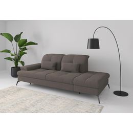 Sit & More Recamiere SIT & MORE "Amica, inkl. Sitztiefenverstellung und Armteilverstellung", braun (schlamm), B:231cm H:90cm T:122cm, 100% Polyester, Sofas, Recamiere, wahlweise mit Kopfteilverstellung und Stauraum