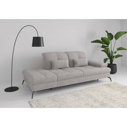 Sit & More Recamiere SIT & MORE "Amica, inkl. Sitztiefenverstellung und Armteilverstellung", silber, B:231cm H:90cm T:122cm, 90% Polyester, 10% Polyamid, Sofas, Recamiere, wahlweise mit Kopfteilverstellung und Stauraum