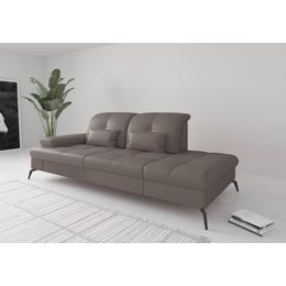 Sit & More Recamiere SIT & MORE "Amica, inkl. Sitztiefenverstellung und Armteilverstellung", grau (delphine), B:231cm H:90cm T:122cm, Sofas, Recamiere, wahlweise mit Kopfteilverstellung und Stauraum