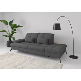 Sit & More Recamiere SIT & MORE "Amica, inkl. Sitztiefenverstellung und Armteilverstellung", grau, B:231cm H:90cm T:122cm, 90% Polyester, 10% Polyamid, Sofas, Recamiere, wahlweise mit Kopfteilverstellung und Stauraum