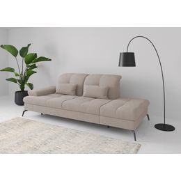 Sit & More Recamiere SIT & MORE "Amica, inkl. Sitztiefenverstellung und Armteilverstellung", grau (elefant), B:231cm H:90cm T:122cm, 100% Polyester, Sofas, Recamiere, wahlweise mit Kopfteilverstellung und Stauraum