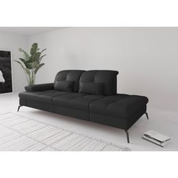 Sit & More Recamiere SIT & MORE "Amica, inkl. Sitztiefenverstellung und Armteilverstellung", schwarz, B:231cm H:90cm T:122cm, Sofas, Recamiere, wahlweise mit Kopfteilverstellung und Stauraum