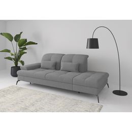 Sit & More Recamiere SIT & MORE "Amica, inkl. Sitztiefenverstellung und Armteilverstellung", grau, B:231cm H:90cm T:122cm, 100% Polyester, Sofas, Recamiere, wahlweise mit Kopfteilverstellung und Stauraum