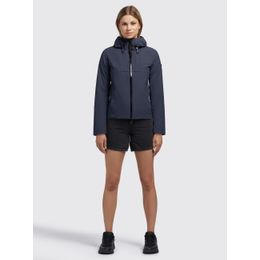 Anorak Khujo "TIEMA", Damen, Gr. S, blau (dunkelblau), 62% Baumwolle, 38% Polyamid, unifarben, regular fit hüftlang, eingesetzt abgesteppte Kante, Jacken