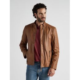 Lederjacke JCC "16-13-2", Herren, Gr. L, braun (cognac), Obermaterial: 100% Leder Lamm; Futter: 100% Baumwolle; Ärmelfutter: 100% Polyester, Jacken