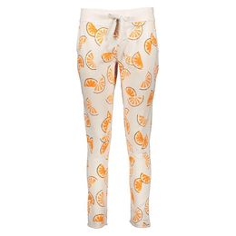 Juvia Pyjama-Hose in Creme/ Orange - 79% | Größe L | Damen-loungewear