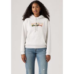 Levi's Hoodie LEVI'S, Damen, Gr. L (40), hoodie heritage ad b, Sweatware, Obermaterial: 58% Baumwolle, 42% Polyester, regular fit taillenbedeckt, ohne Ausschnitt, B&uuml;ndchen, Sweatshirts Hoodie, mit Kapuze