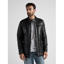 Lederjacke JCC "3102160", Herren, Gr. 48, schwarz, Innenfutter: 50% Baumwolle / 50% Polyester / Obermaterial: 100% Lammleder (Glattleder) / Wattierung: 100% Polyester / Ärmelfutter: 100% Polyester, Jacken