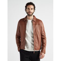 Lederjacke JCC "Luca", Herren, Gr. 48, braun (cognac), Oberstoff: 100% Lammnappa; Futter: 100% Baumwolle; Ärmelfutter: 100% Polyester, Jacken